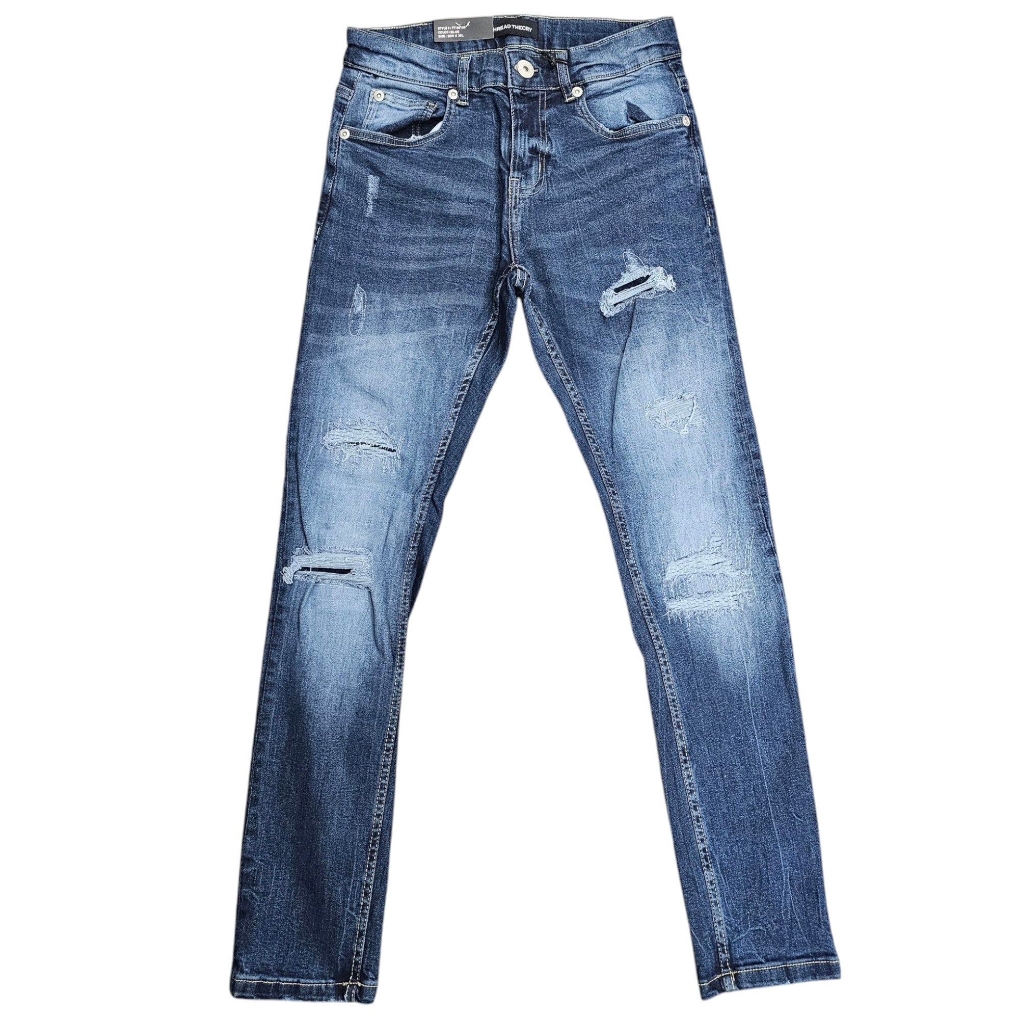 THREAD THEORY MENS SKINNY FIT JEANS BLUE TT-50104 – ROS 3 CLOTHING CO.