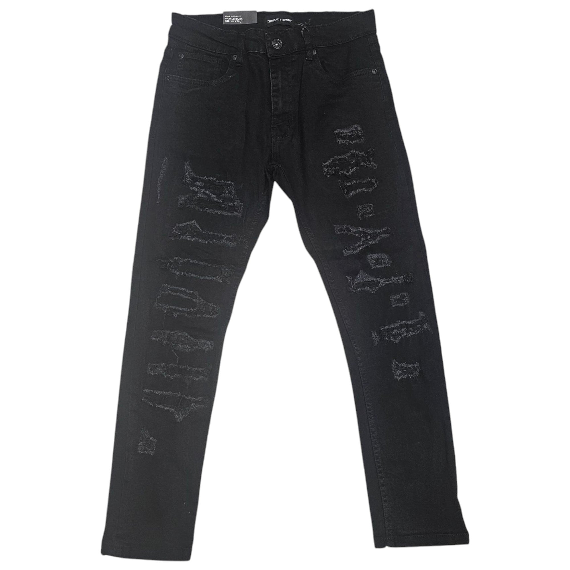 THREAD THEORY MENS SKINNY FIT JEANS JET BLACK TT-50112 – ROS 3 CLOTHING CO.